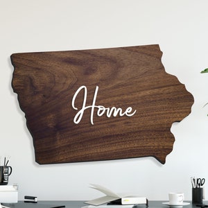 Iowa Wood Wall Sign, 3D Raised Wood Sign, Iowa Home Gifts, IA Home ...