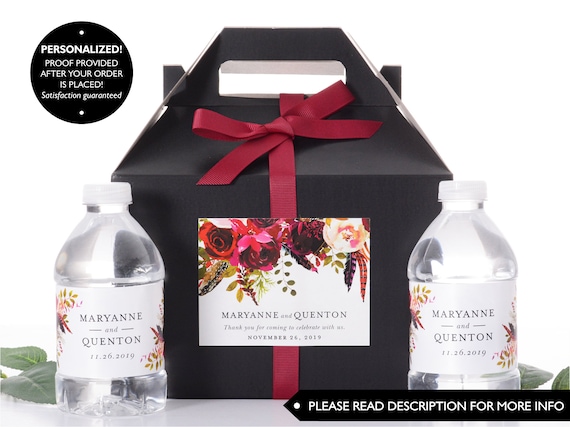 Hotel Wedding Box - Wedding Welcome Boxes with Matching Water Labels ...