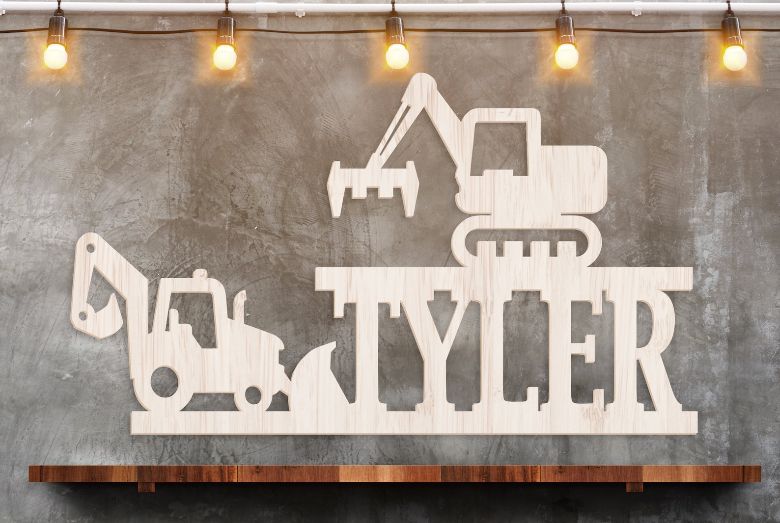 Construction Trucks Name Sign, Custom Name Sign Gift, Kids Room Decor ...
