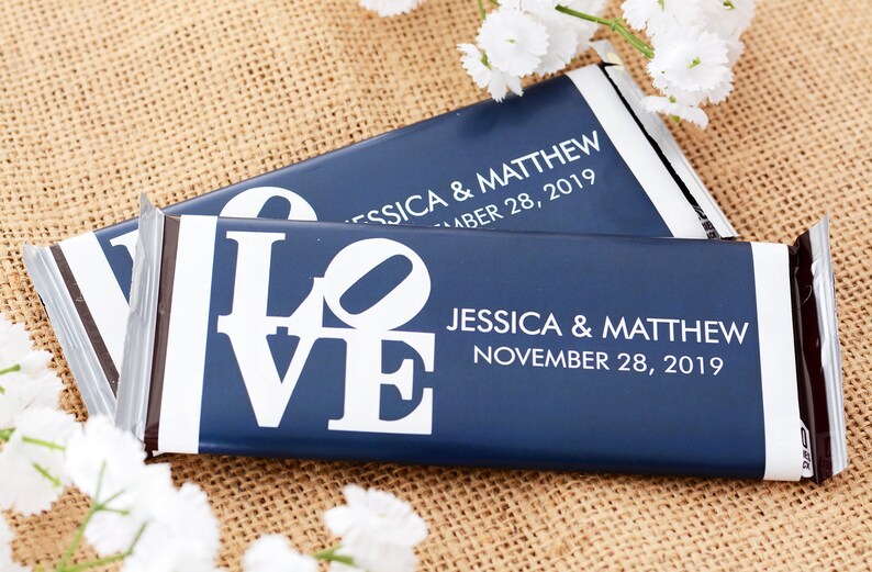 Wedding Candy Wrappers 25 Chocolate Bar WRAPPERS Wedding | Etsy