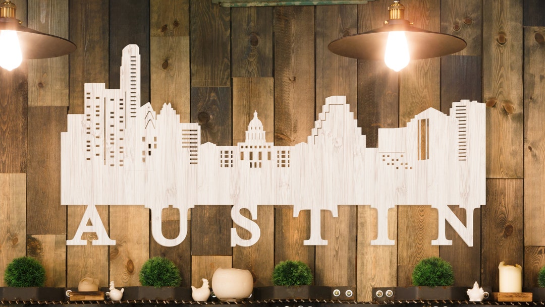 Austin TX Skyline Sign, Austin Wall Art, Austin Skyline Silhouette ...