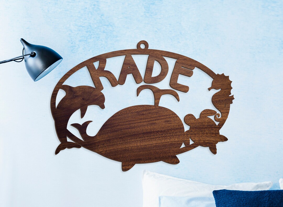Sea Life Name Sign, Ocean Wall Art, Ocean Theme Decor, Kids Room Decor ...