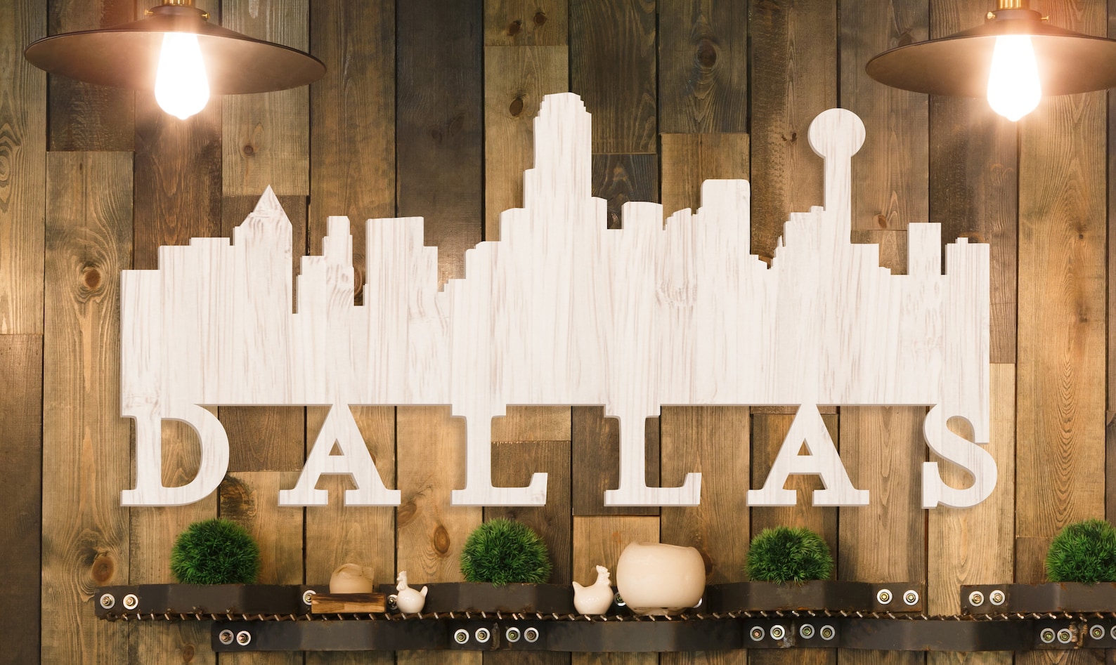 Dallas Wall Sign City Skyline Wall Decor Texas Wall Art - Etsy