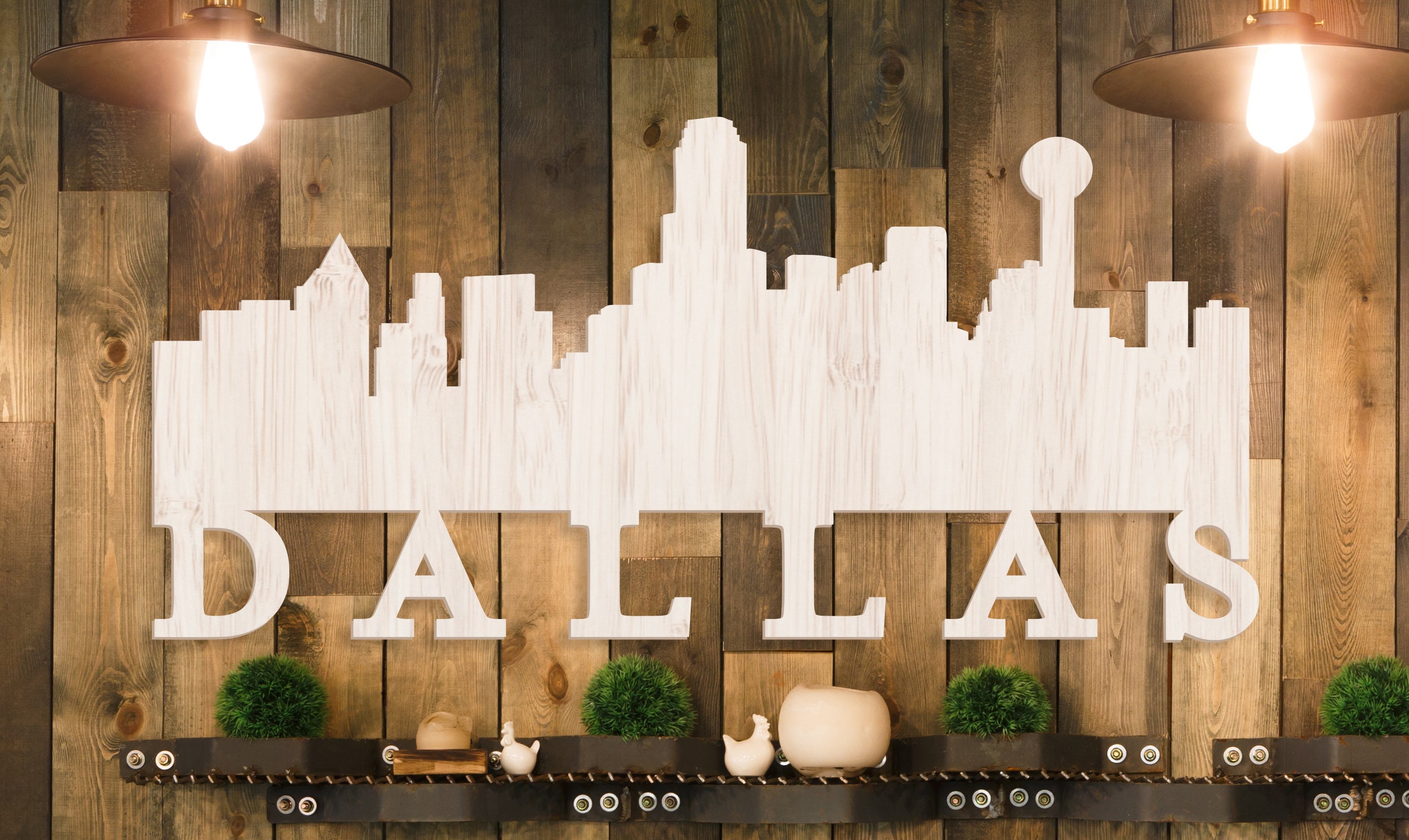 Dallas Wall Sign City Skyline Wall Decor Texas Wall Art - Etsy