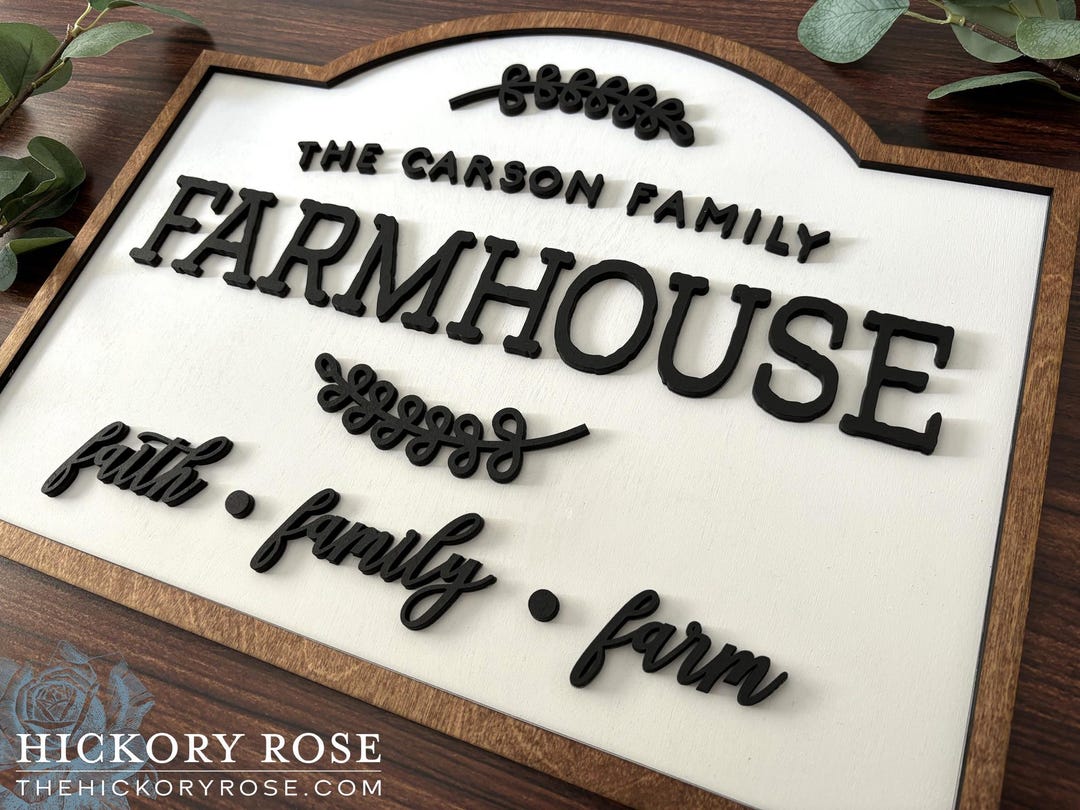 Custom Family Farmhouse Sign, Family Last Name Sign, Country Wall Decor ...