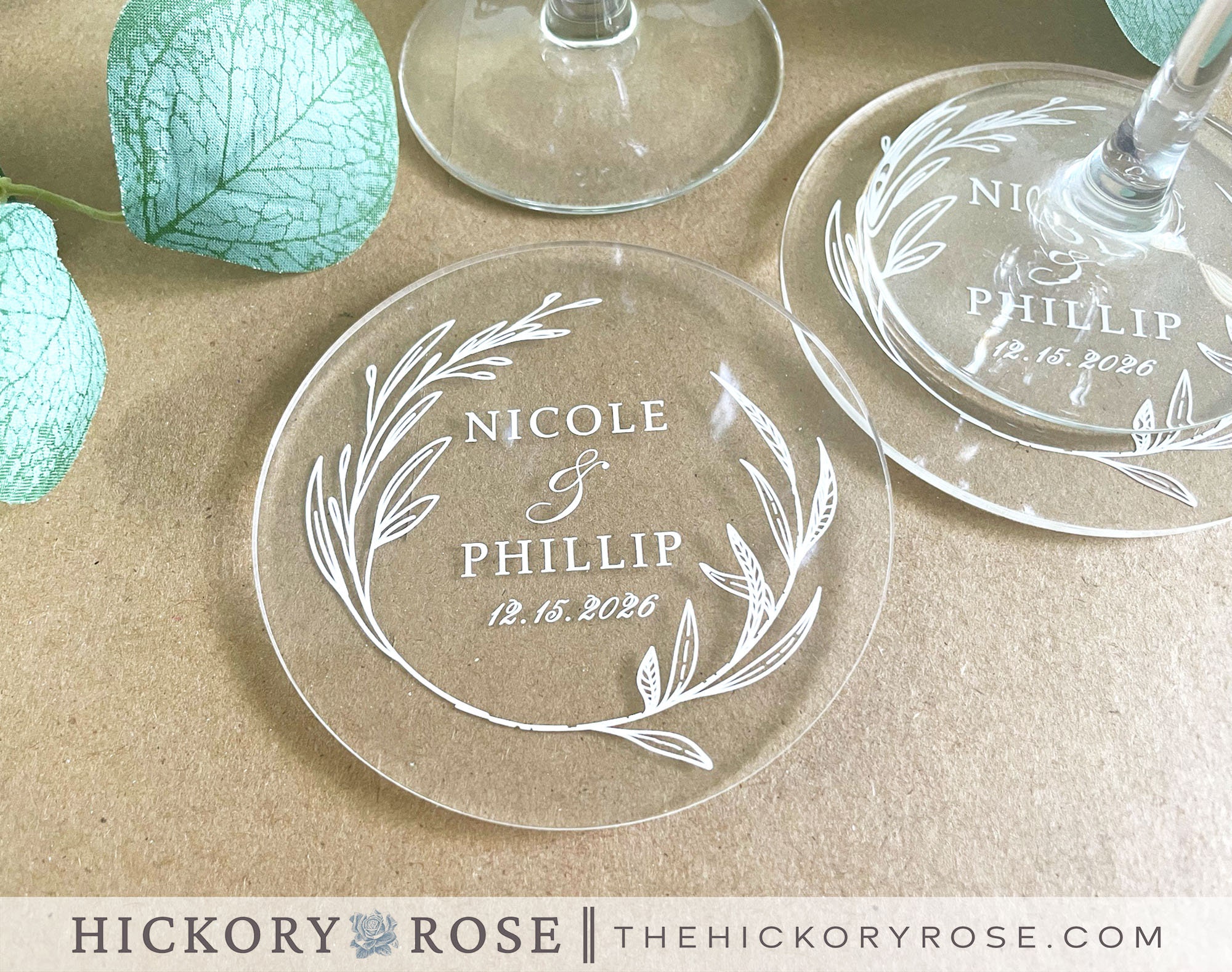 Custom Wedding Coasters, Elegant Wedding Decor, Clear Acrylic Coasters ...