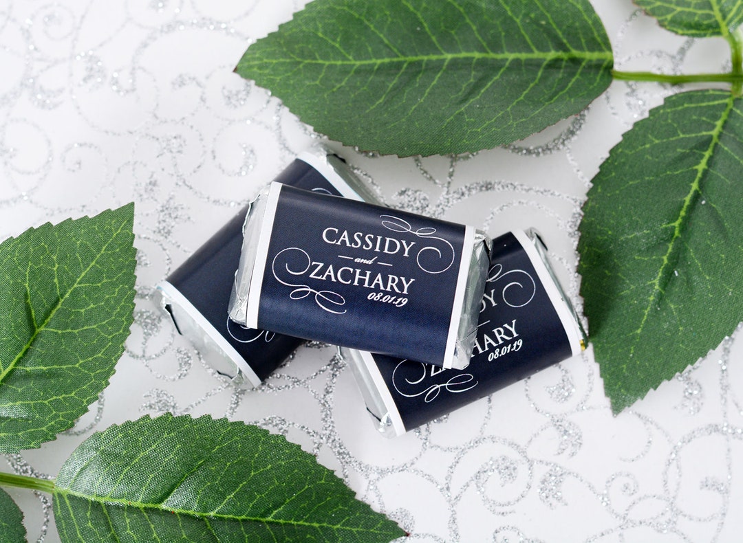 Custom Wedding Candy Labels Mini Candy Wraps Wedding Chocolate Bar ...