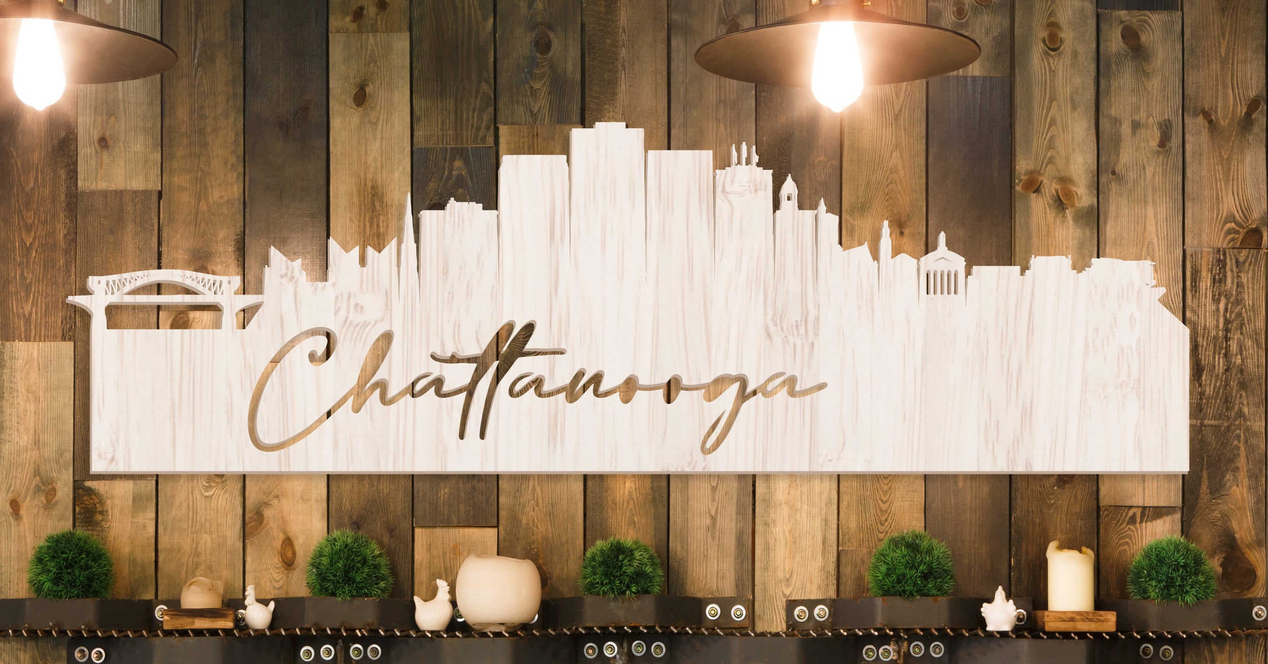 Chattanooga Wall Sign City Skyline Wall Decor Tennessee Wall | Etsy