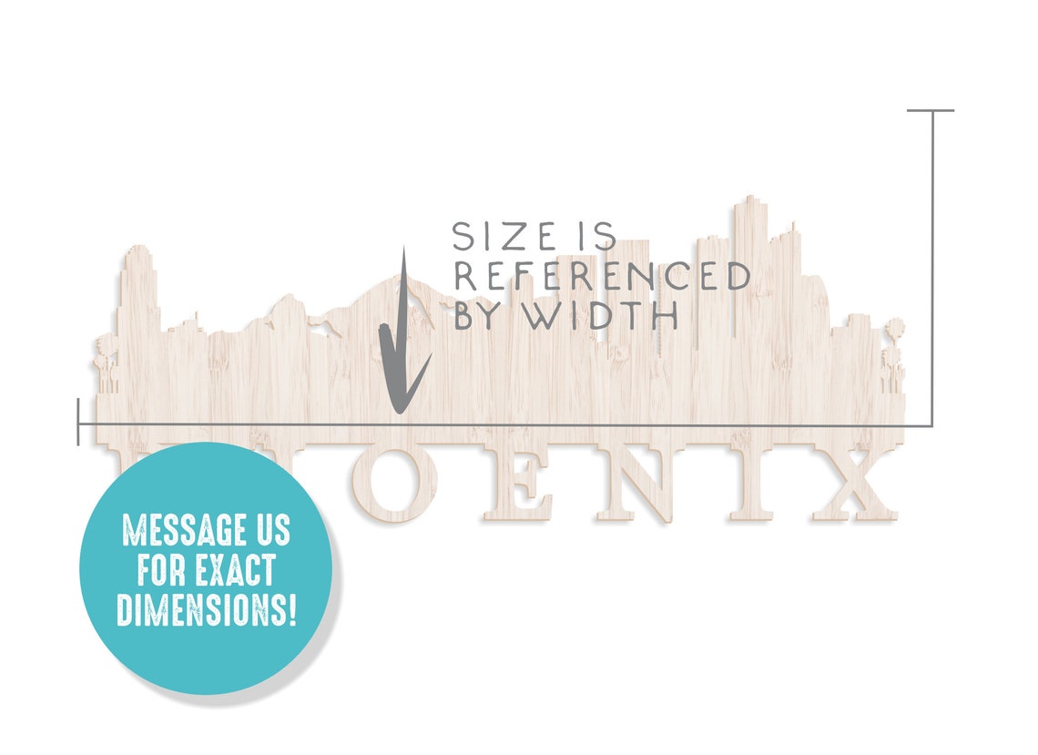 Phoenix Skyline Sign Phoenix AZ Skyline Cutout Wooden - Etsy