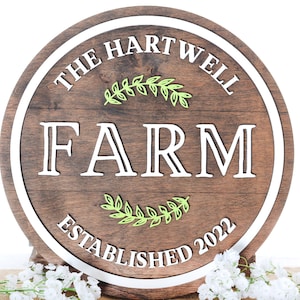 Custom Farm Name Sign, Modern Farmhouse Decor, Family Last Name Sign ...