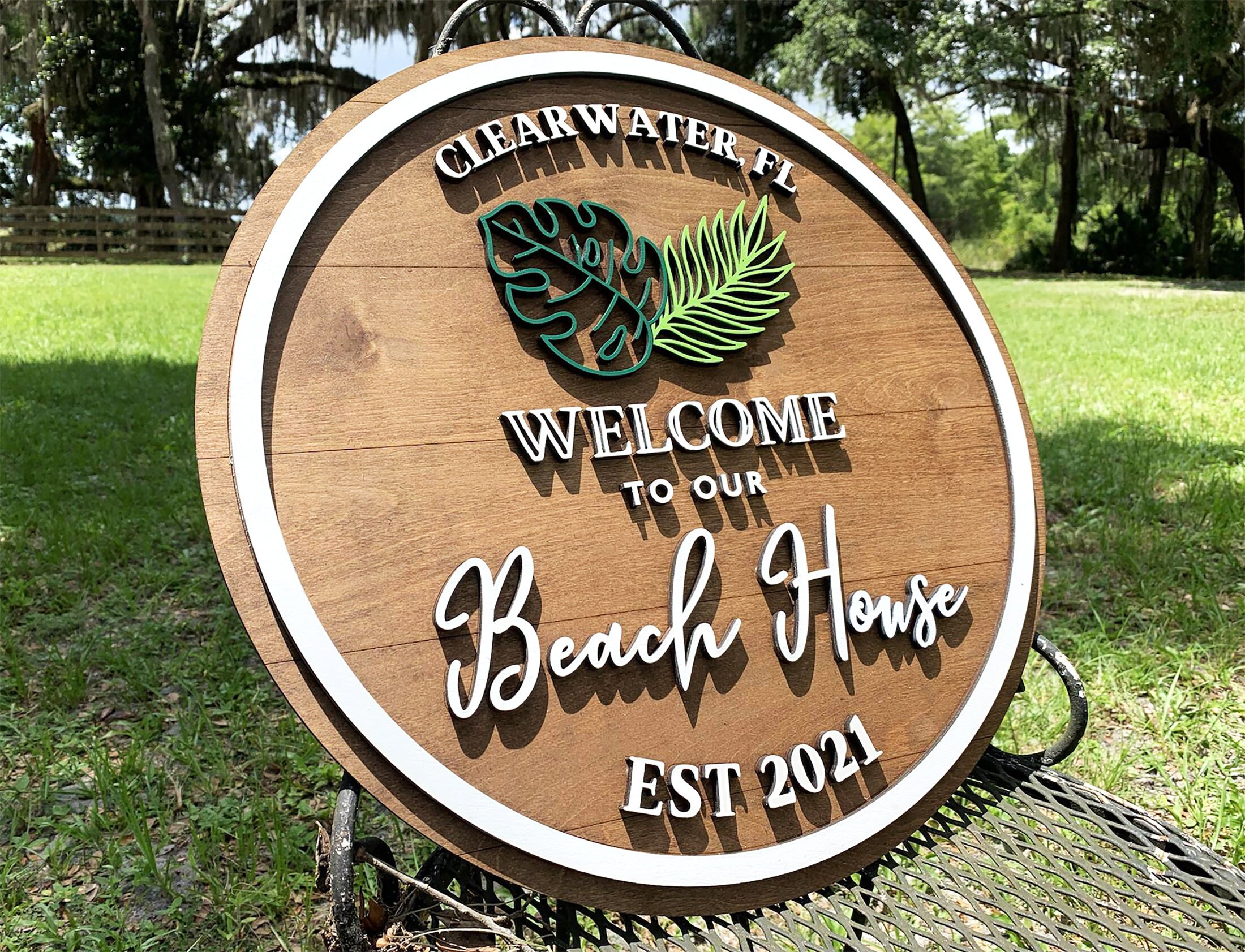 Custom Beach House Sign Round Wall Sign Beach House Decor Etsy Custom Beach House Sign Round Wall Sign Beach House Decor Etsy