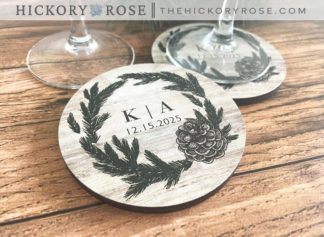 Rustic Wedding Coasters, Custom Wedding Decor, Custom Wood Coasters ...