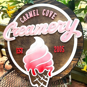 Ice Cream Shop Sign, Custom Business Logo Sign, Custom Shop Window Sign ...
