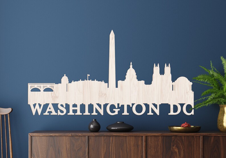 Washington DC Skyline, Washington DC Cutout, Washington Sign Wall Decor ...