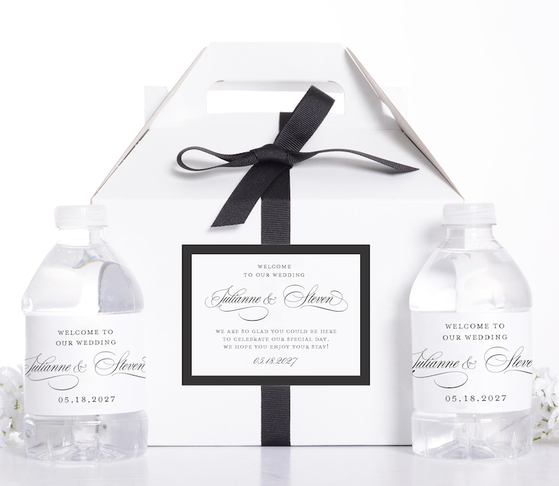 Black Tie Wedding Favor Boxes: Custom Hotel Welcome Box Kits - Etsy