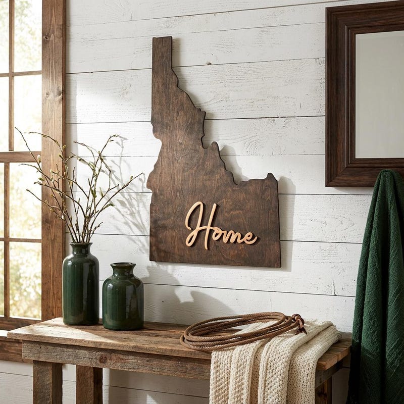 Wooden Idaho Wall Decor - Etsy