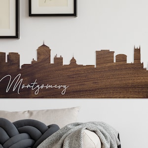 Montgomery Skyline Sign, Montgomery Skyline Cutout, Wooden Skyline Art ...