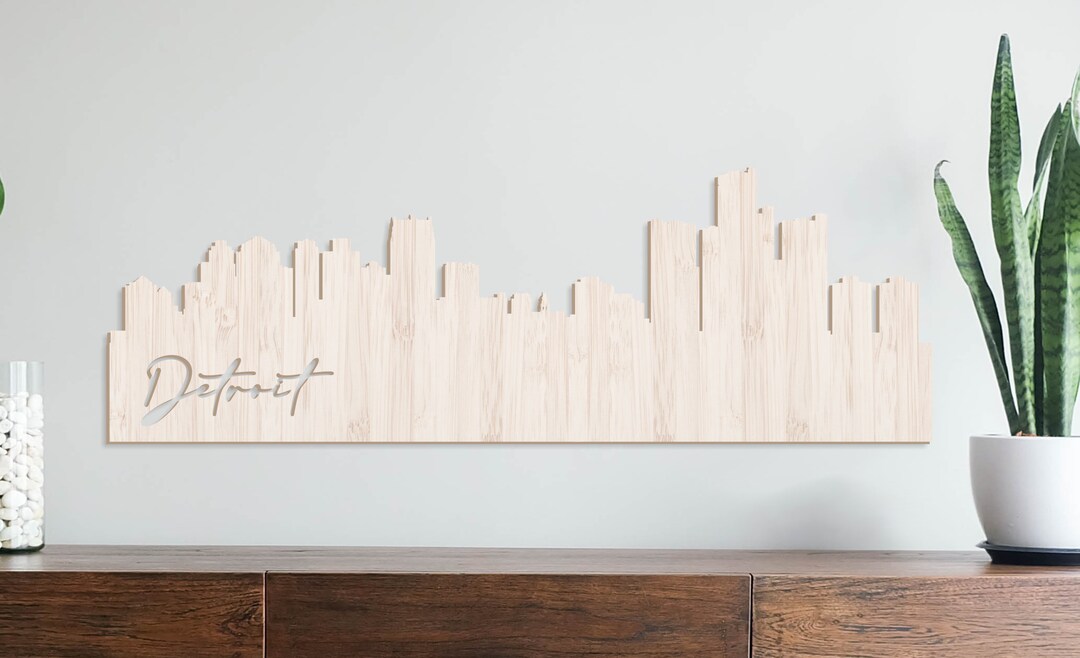 Detroit Wall Sign, City Skyline Wall Decor, Detroit Wall Art, Philly ...