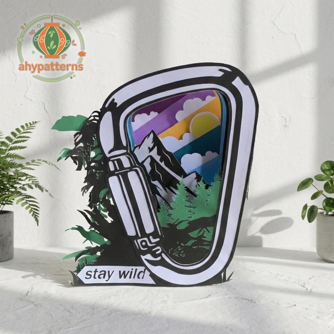 Stay Wild Pop up Card Template, Mountain Scene SVG Cutting File, Popup ...