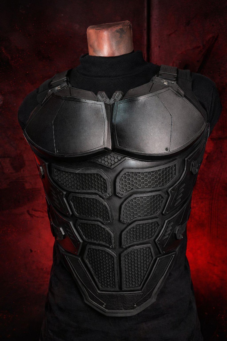 Black Superhero Chest Armor for Cosplay – Handmade Armor Plate, Comic ...