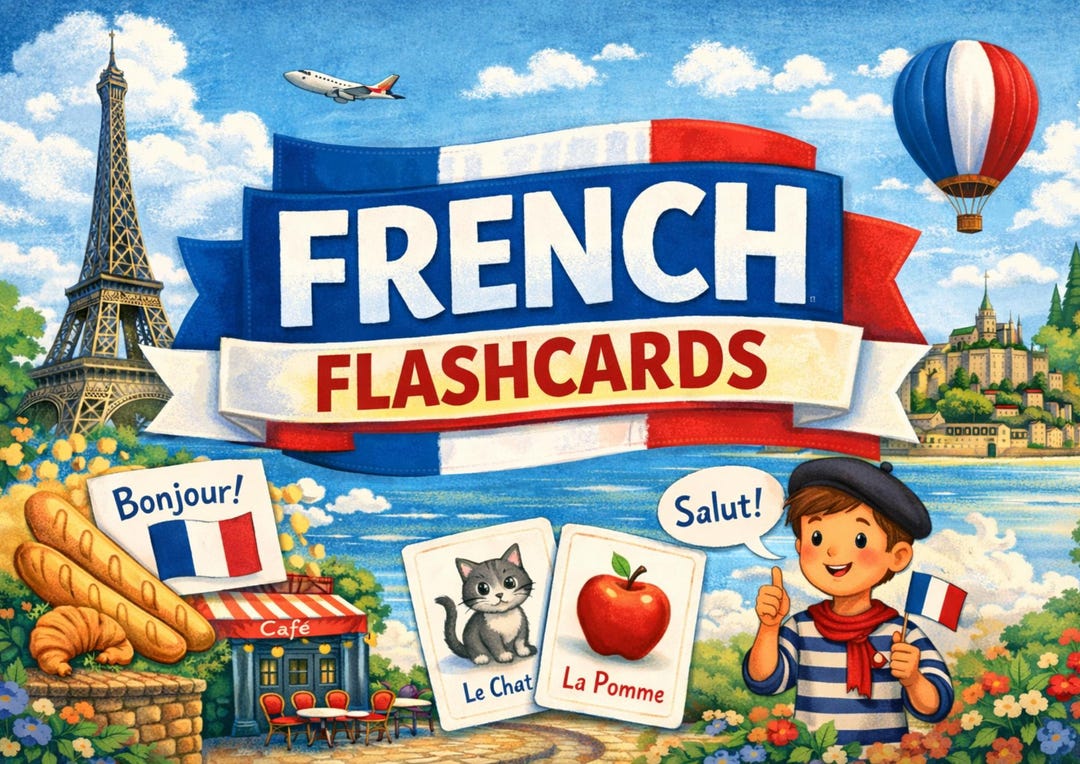 French Vocabulary Flashcards | A1 Beginner Visual Learning (instant ...