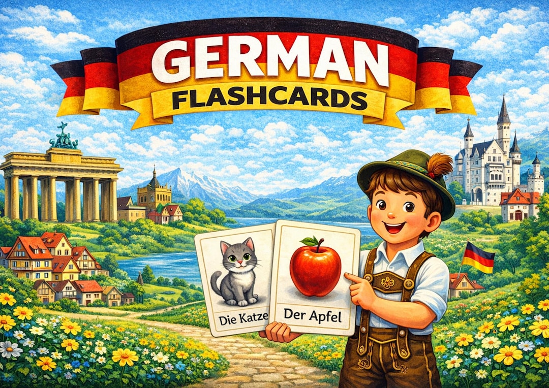 Printable German Vocabulary Flashcards, A1 Level, Visual Learning ...
