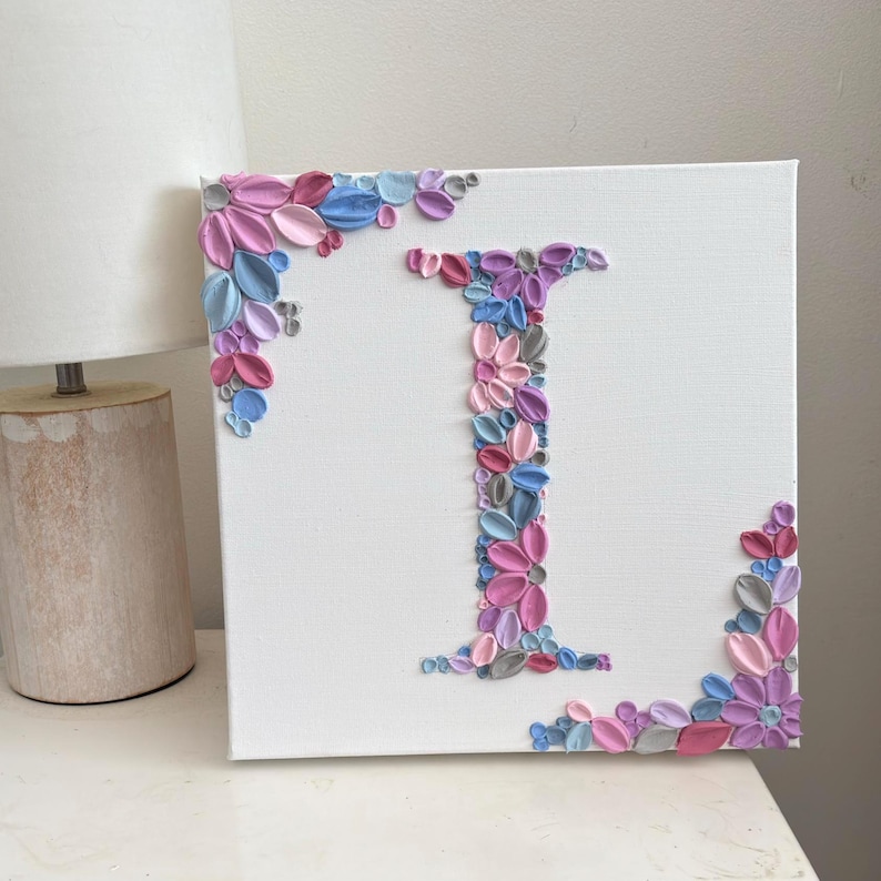 Textured Floral Letter Piece - Etsy