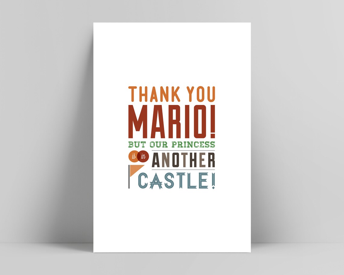 Super Mario Bros. Video Game Quote Print - Etsy