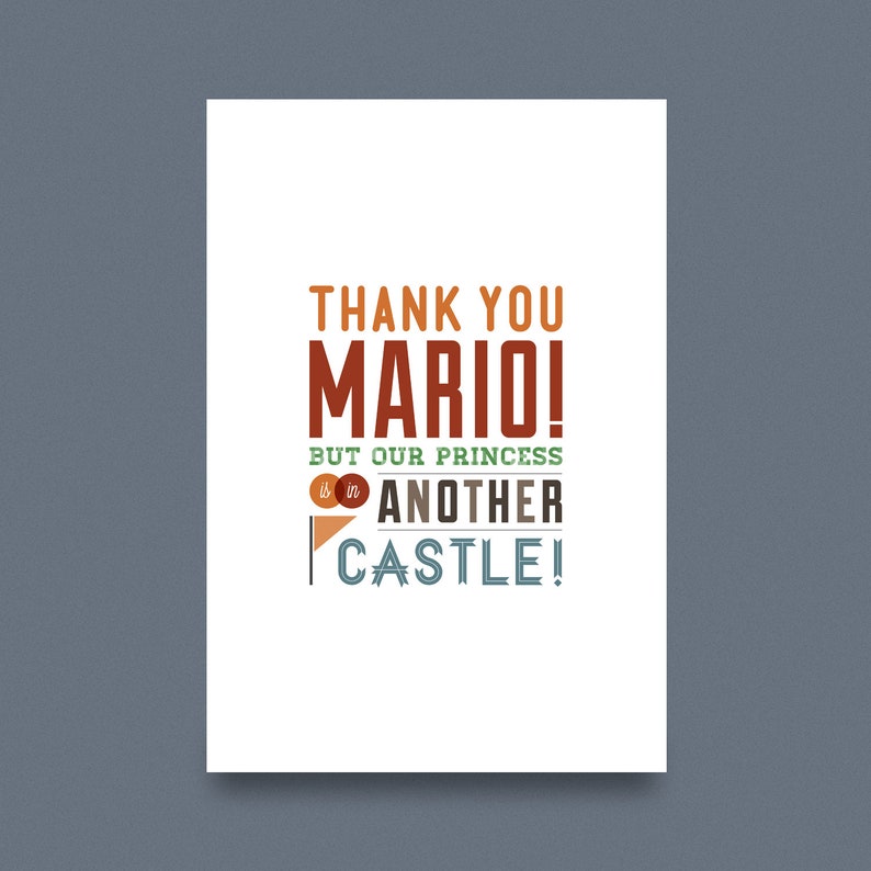 Super Mario Bros. Video Game Quote Print - Etsy
