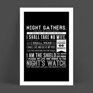 Nights Watch Oath - Etsy