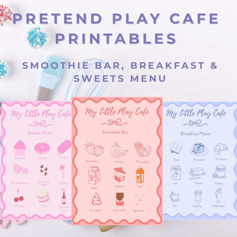 Pretend Play Cafe Menu Printable | Kids Cafe Role Play | Breakfast ...