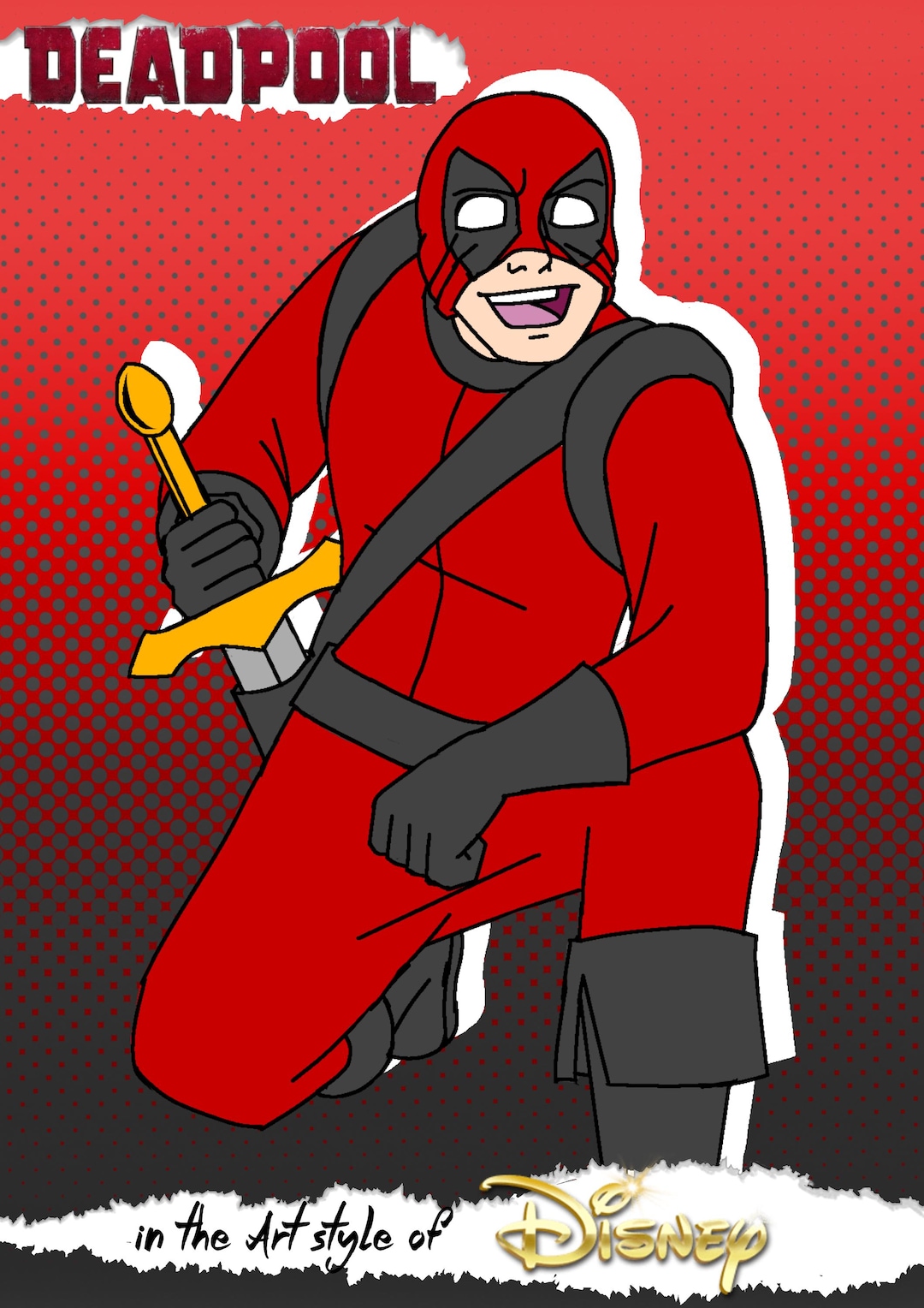 DEADPOOL in the Art Style of DISNEY - Etsy