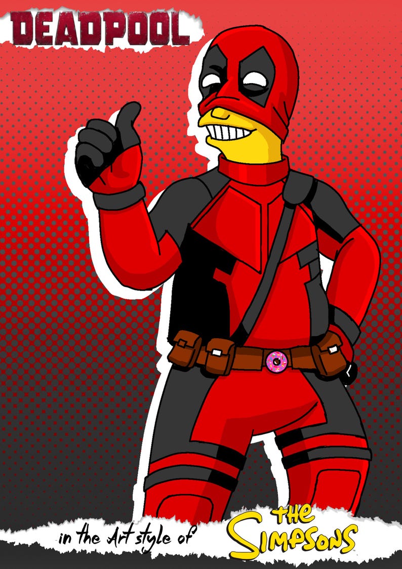 DEADPOOL in the Art Style of ONE PIECE - Etsy