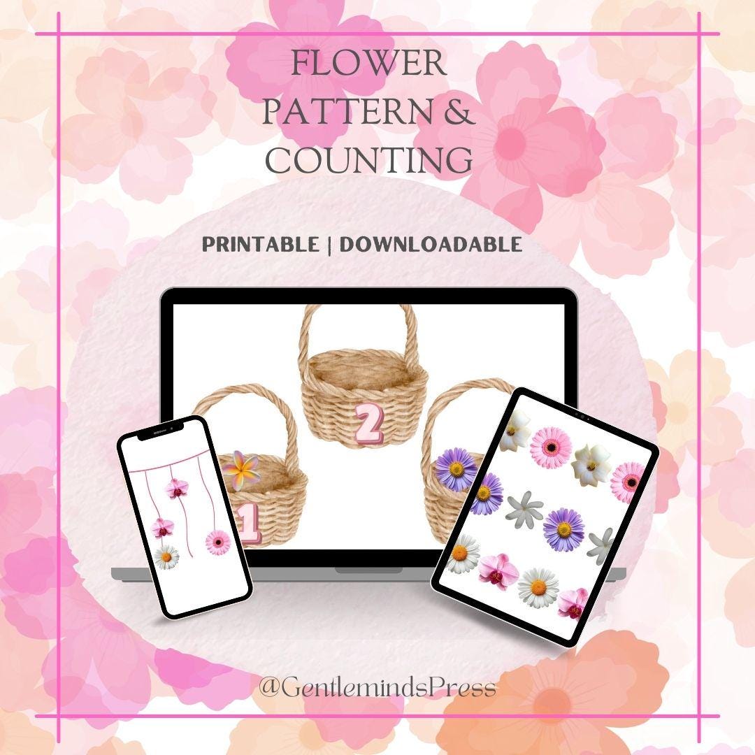 Flower Patterns Busy Book | Preschool Pattern Activity | Counting 1–10 ...