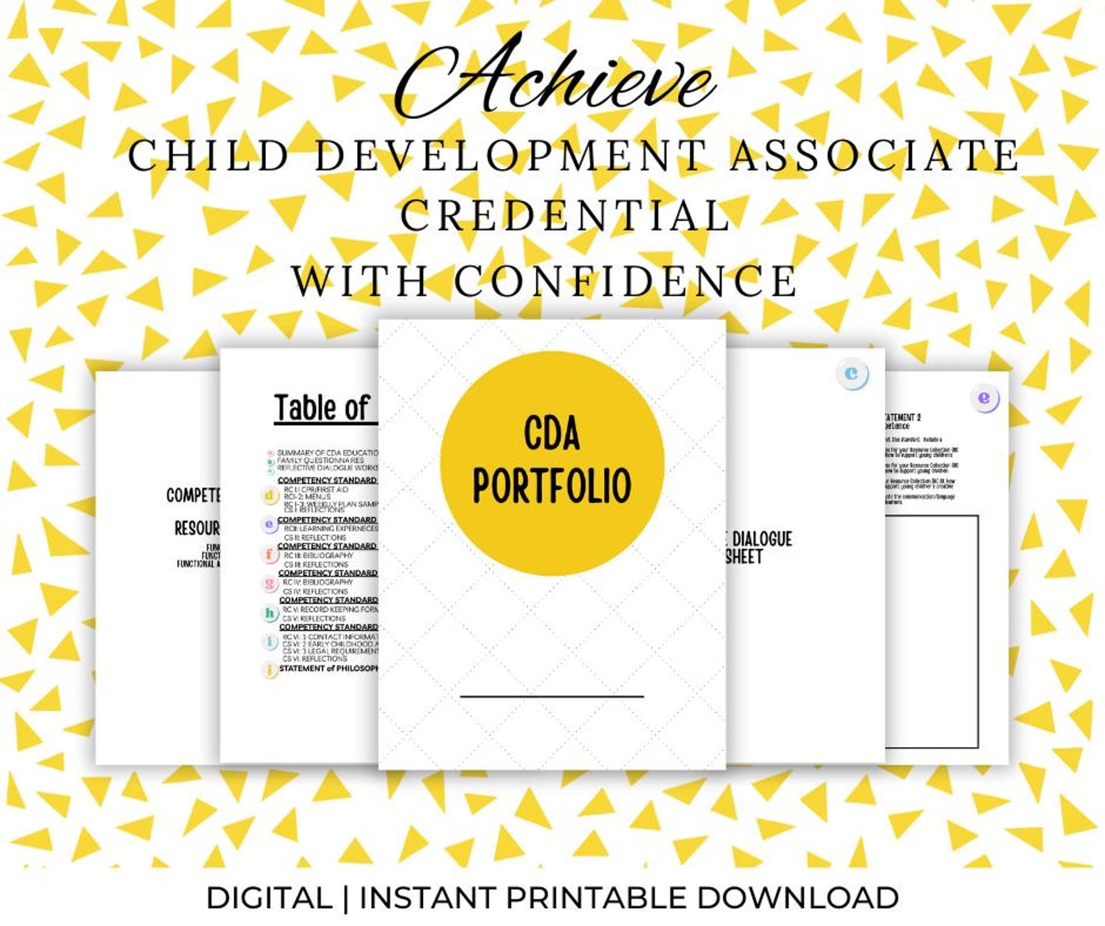CDA Portfolio Template | Child Development Associate Credential Binder ...