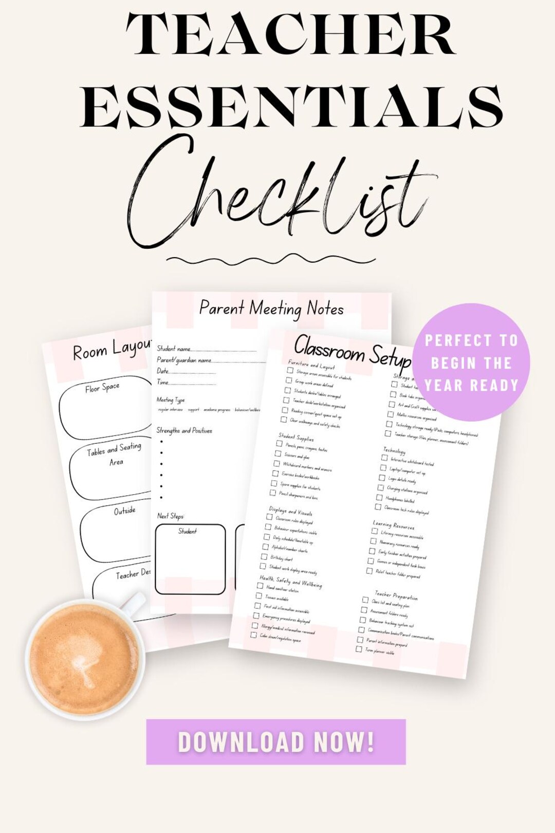 Editable Classroom Decor Bundle | Teacher Planner, Labels (canva ...