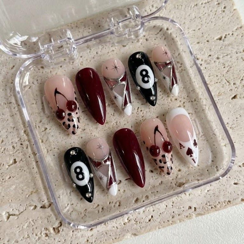 Leopard Stiletto Nails - Etsy