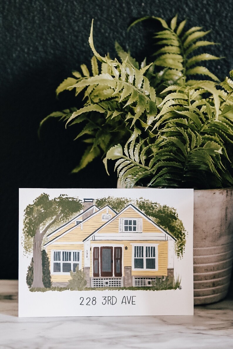 Custom HAND PAINTED House Portrait Closing Gift First Home - Etsy