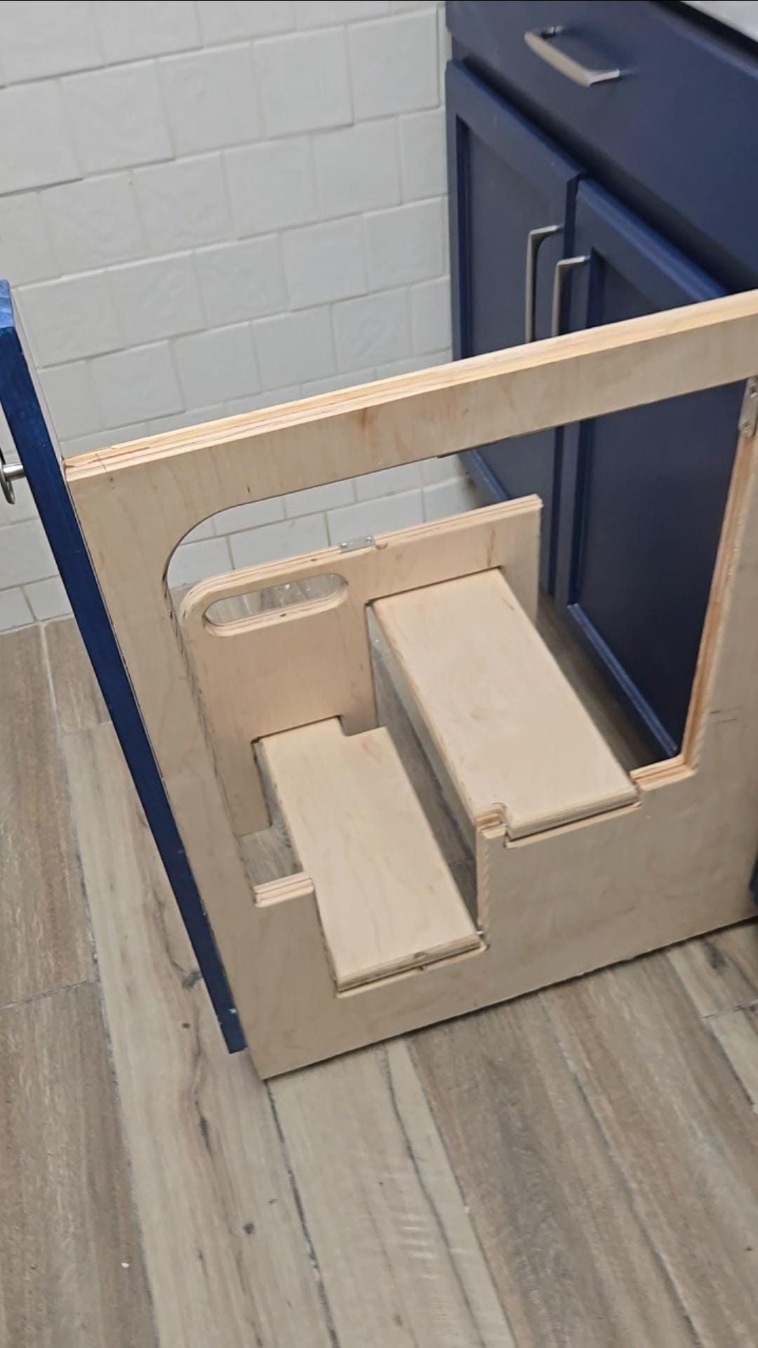 2 Pull Out Cabinet Step Stool – Compact & Hidden Storage Solution - Etsy