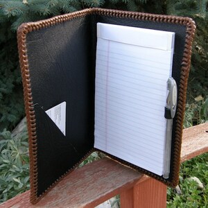 Handmade Leather Notebook With Stamped Fern Design and Leather Laced ...