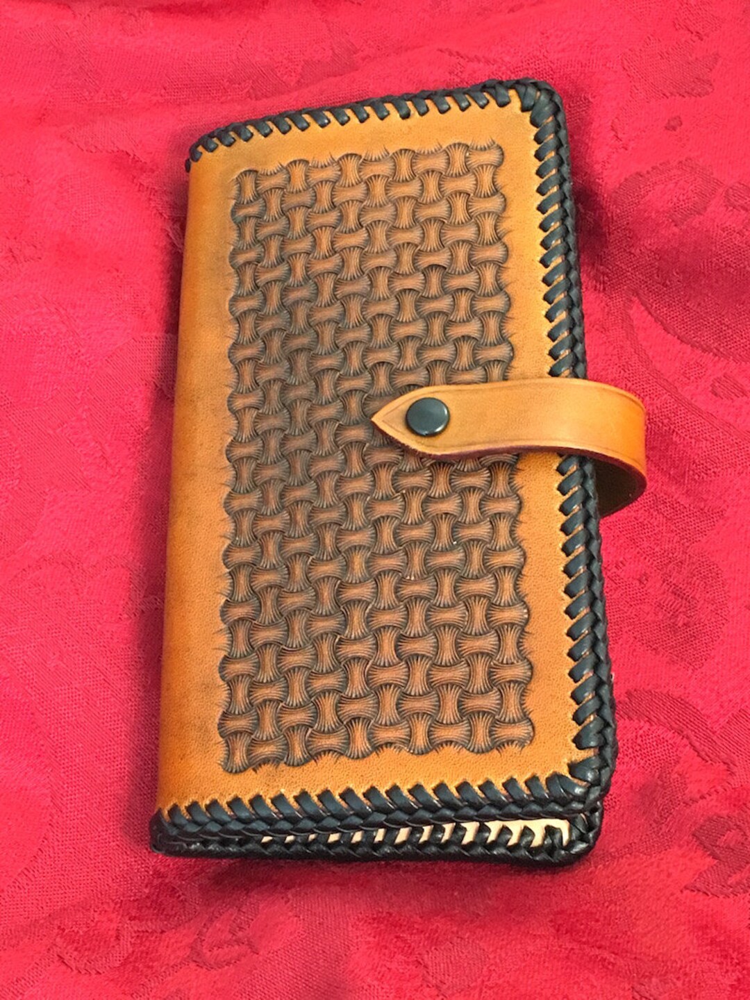 Handmade Women's Leather Pocketbook With Basketweave Design and All ...