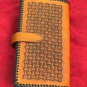 Handmade Women's Leather Pocketbook With Basketweave Design and All ...