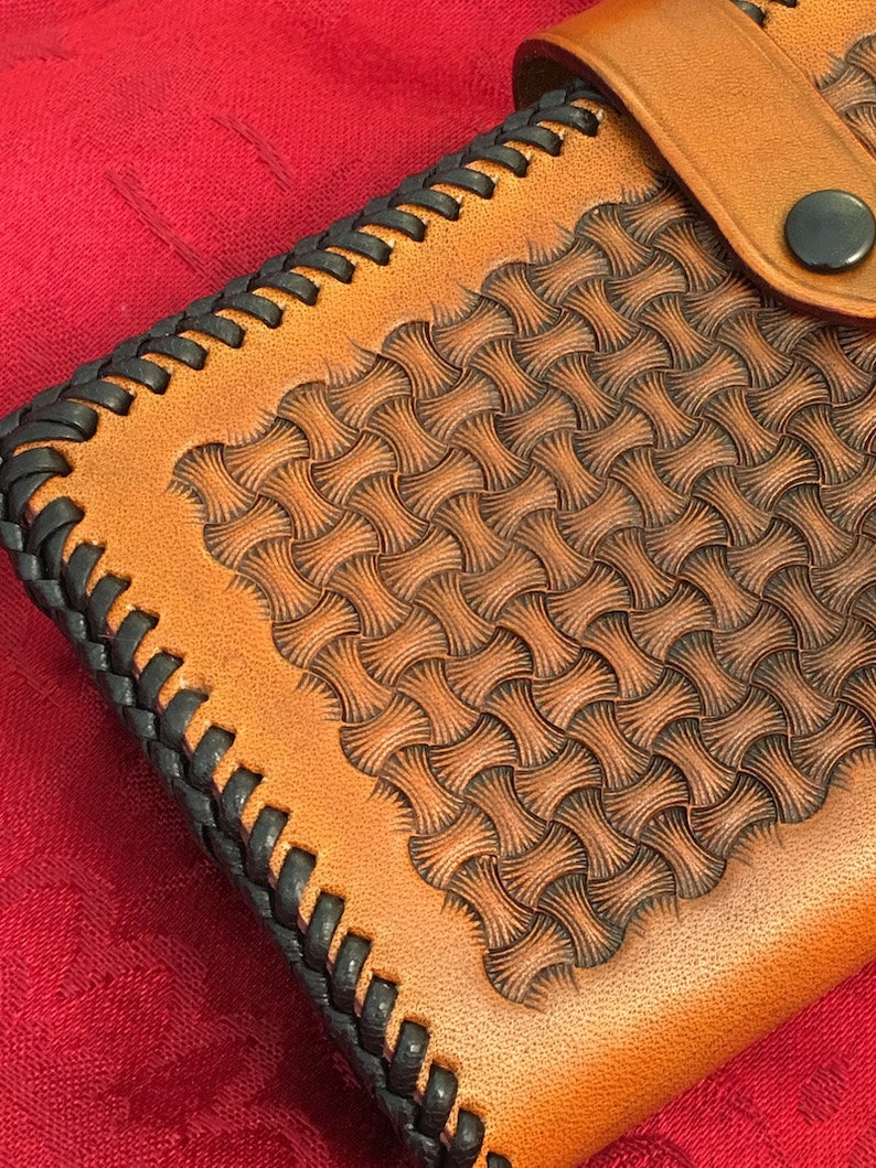 Handmade Women's Leather Pocketbook With Basketweave Design and All ...