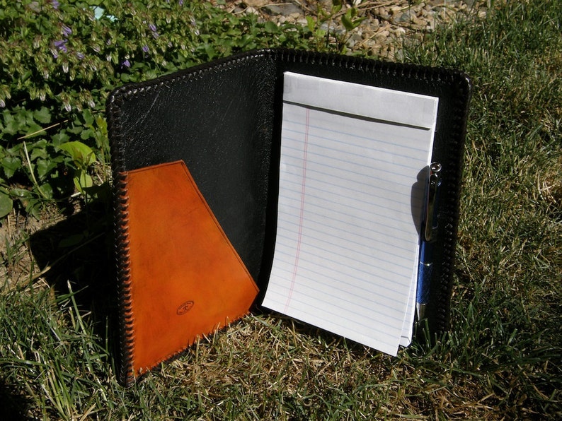 Handmade 5x8 Refillable Leather Notebook With Basket Stamping and ...