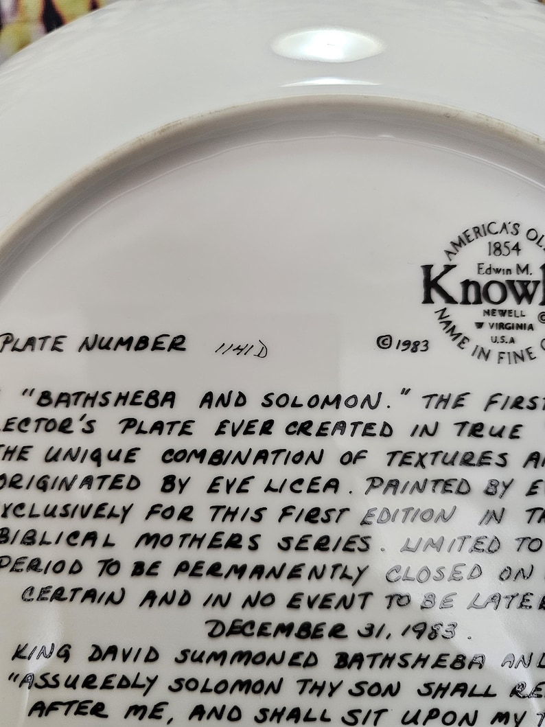 Vintage 1983 20.25" Edwin Knowles Limited Edition "bathsheba and ...