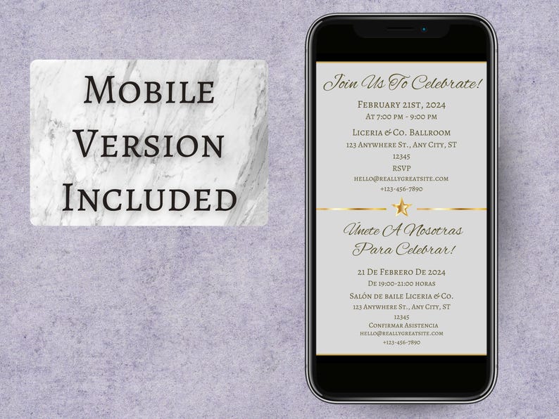 Bilingual Invitation Template, Dual Language Party Invite (digital ...