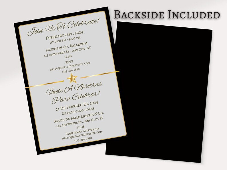 Bilingual Invitation Template, Dual Language Party Invite (digital ...