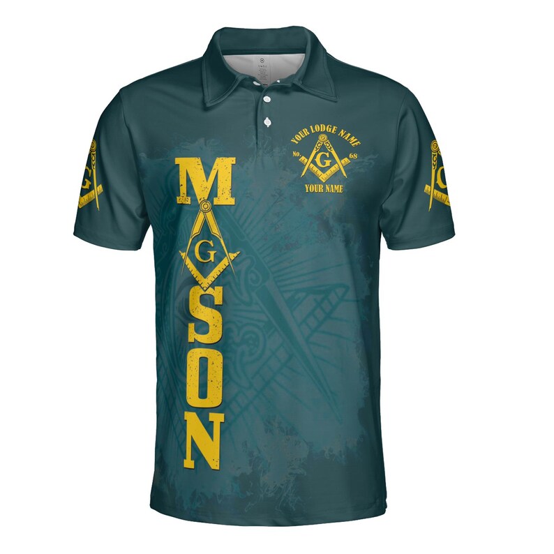 Personalized Lodge Name PHA Riding the Goat Freemasonry 3D Men's Polo ...