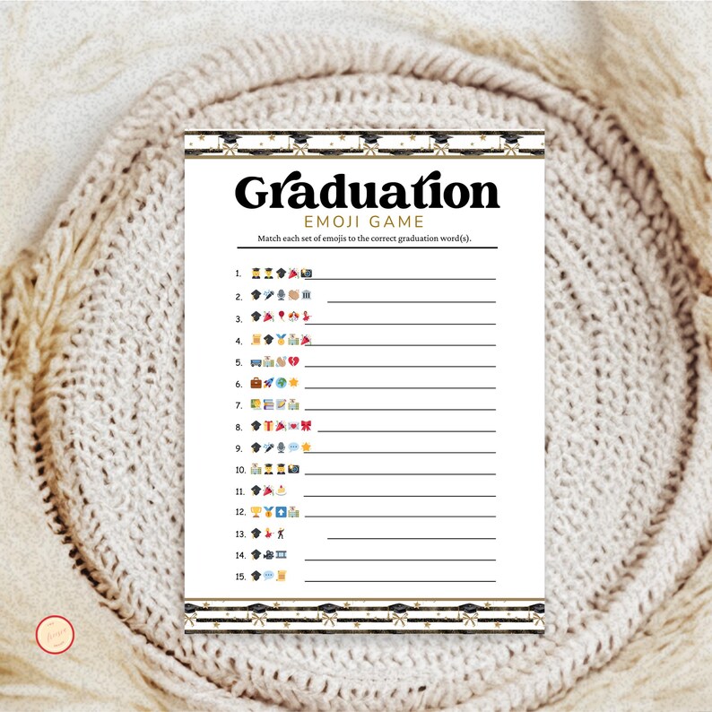 Graduation Emoji Pictionary Game (instant Download) - Etsy