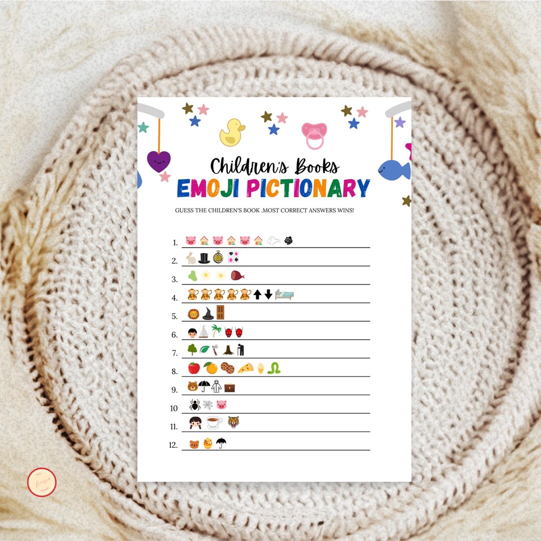 Children's Book Emoji Game Printable (instant Download) - Etsy Canada